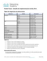 Packet Tracer Ipv Acl Implementation Challenge Pdf Packet