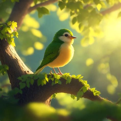 Premium Ai Image A Cute Bird Sitting On A Tree Branch
