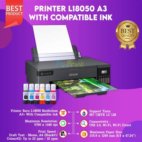 Jual Epson Ecotank L18050 Ink Tank Printer Photo Wifi A3 Shopee Indonesia