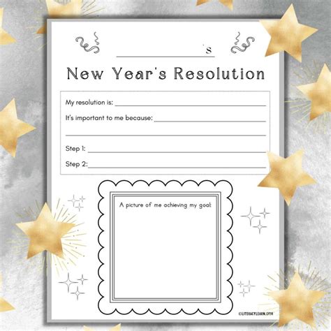 New Years Resolution Worksheet For Adults