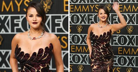 EXCLUSIVE: Singer Selena Gomez SIZZLES At The Emmys In 'Sheer Illusion' Gown While Posing With ...