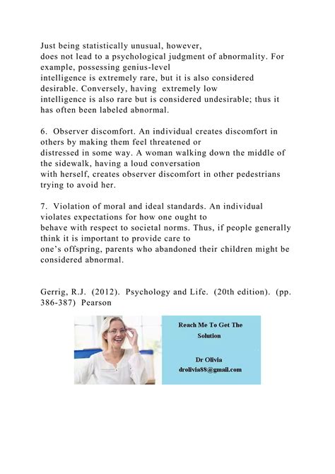 Criteria You Might Use To Label Behavior As Abnormal Docx