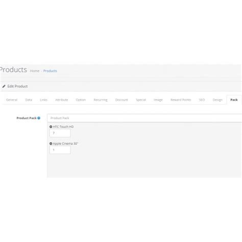 OpenCart Product Package