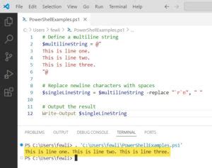 Convert Multiline String To Single Line In Powershell