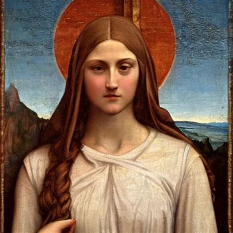 Female Jesus Renaissance Painting 1870 Stable Diffusion
