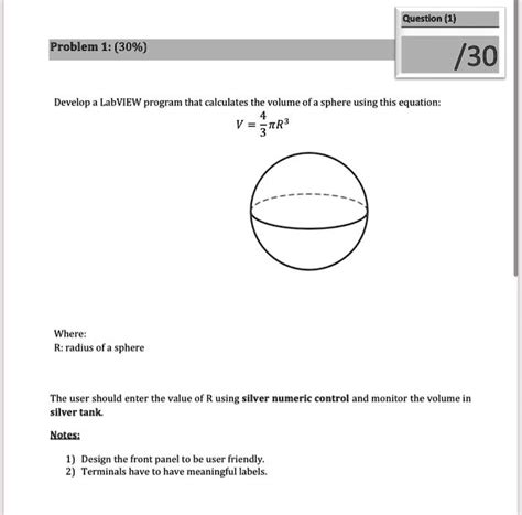 Solved Problem 1 30 Develop A Labview Program That Calculates The