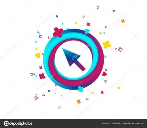 Mouse Cursor Sign Icon Pointer Symbol Colorful Button Icon Geometric