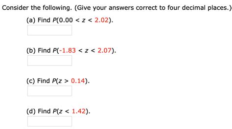 solved consider the following give your answers correct to