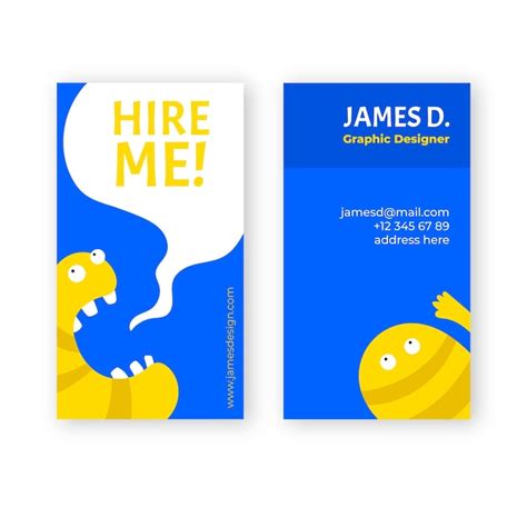 Free Vector Funny Graphic Designer Business Card Template
