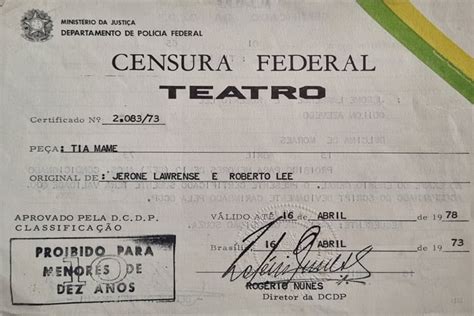 Selo da censura veja peças teatrais carimbadas pela ditadura militar Metrópoles