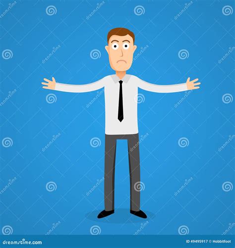 Confused Business Man Cartoon Person Stock Vector Illustration Of