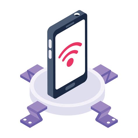 Isometric Design Of Wireless Network Inside Smartphone Mobile Wifi Icon Vector Art At