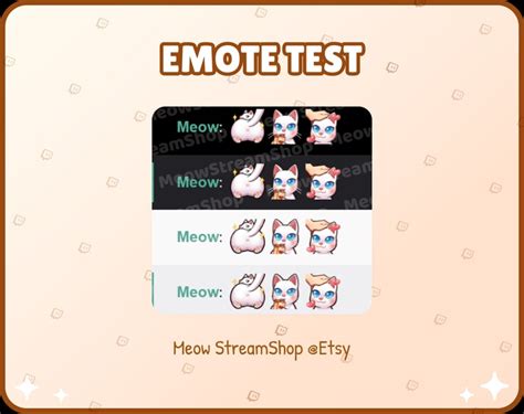 Cat Emotes Pack White Pat Booty Sip Drink Emoji For Etsy