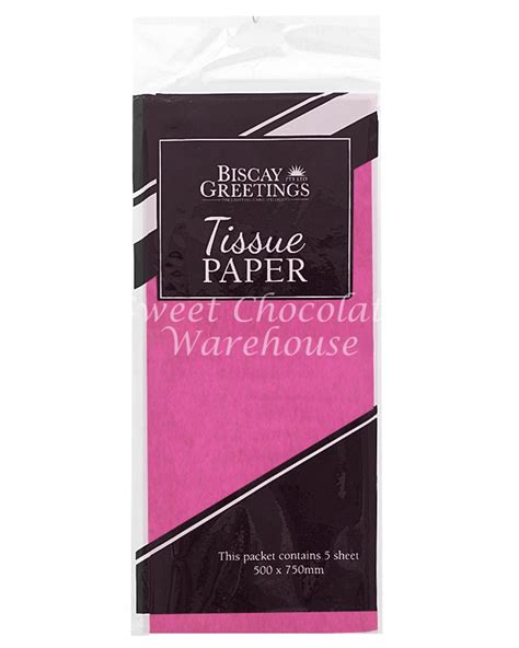 Bright Pink Tissue Paper 5 Sheets Sweet Chocolate Warehouse