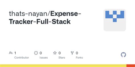 GitHub Thats Nayan Expense Tracker Full Stack
