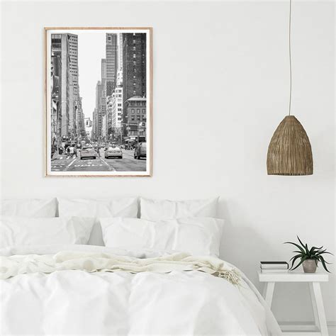 New York City Print Black And White New York City Skyline Etsy