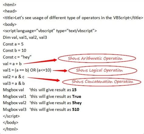 Constants Operators And Precedence Of Operators In VBScript
