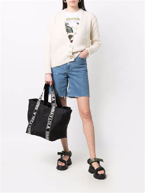 Bimba Y Lola Logo Print Strap Tote Bag Farfetch