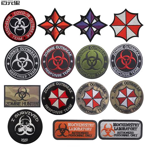 泰灃USS安布雷拉殭屍爆發反應小組 生化危機刺繡魔術貼臂章布貼 蝦皮購物