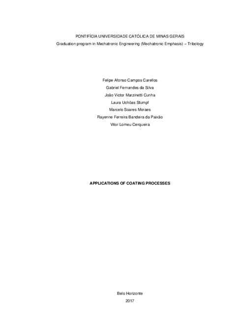 Pdf Advances In Coating Processes For Reducing Wear In Industries