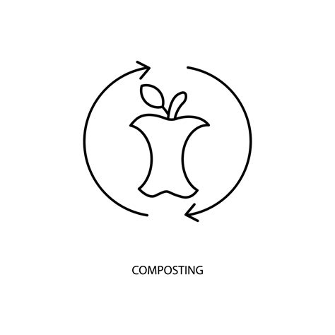 Composting Concept Line Icon Simple Element Illustration Composting Concept Outline Symbol