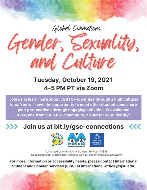 Global Connections Gender Sexuality And Culture Workshop Sjsu Lurie College Of Education Blog