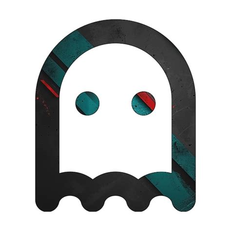 Premium Photo Ghost Icon Diagonal Black Green Red