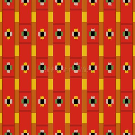 Japanese Cross Shape Plaid Vector Seamless Pattern Stock Illustration