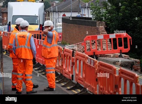 Network Rail Are At The Scene Of A Bridge Collapse In Grove Road Barrow