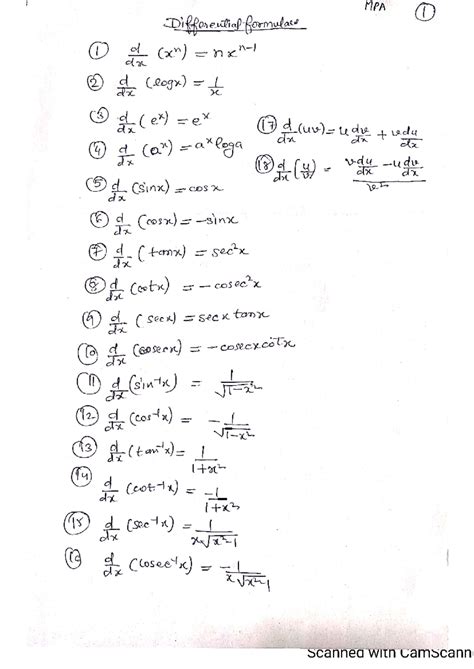 Indeterminant Form And Derivatives Mpa I I D Xn Dx 2 D Logx Dx X 3 D Ex En Dx 17 D Uv