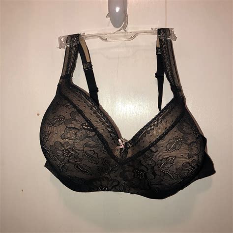 Cacique 44DD Black Modern Lace Covered Balconette Bra Gem