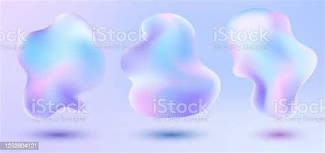 3d 유체 또는 액체 흐르는 모양 디자인 요소 홀로그램 배경 세트 0명에 대한 스톡 벡터 아트 및 기타 이미지 0명 3차원 형태 가리기 Istock