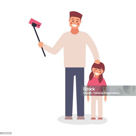 귀여운 행복한 형제 자매가 셀카를 찍고 있습니다 흰색 격리 된 배경의 벡터 그림 2명에 대한 스톡 벡터 아트 및 기타 이미지 2명 Raksha Bandhan 공휴일