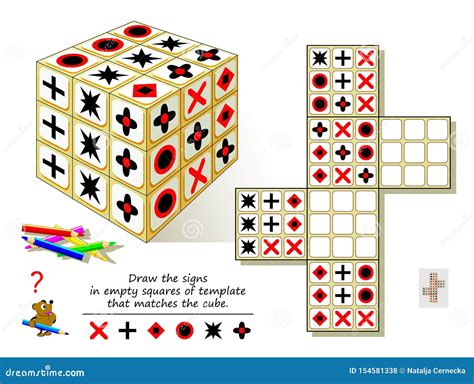 Logic Puzzle Game For Smartest Draw The Signs In Empty Squares Of
