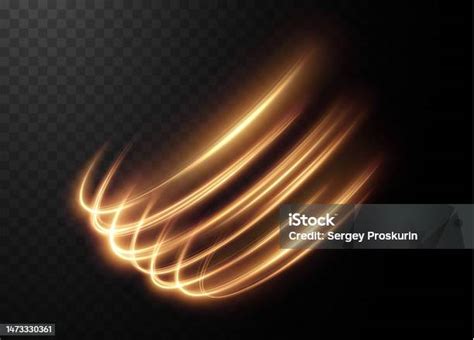 밝은 황금 돌리기 황금 선의 곡선 조명 효과 빛나는 황금 원 디자인 광고 엽서 초대장 화면 보호기 웹 사이트 게임을위한 요소