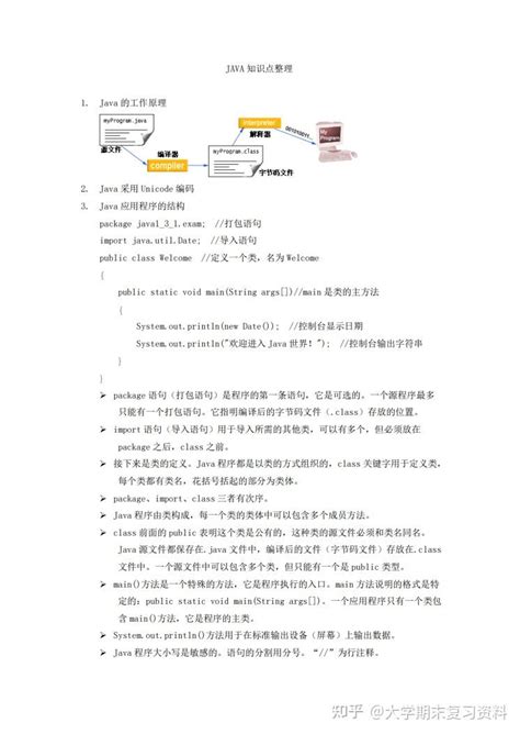 专业课《java面向对象程序设计》复习资料：重点笔记梳理知识点总结 题目题库及答案 名词解释，助你期末考试快速学习备考 知乎