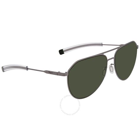 Salvatore Ferragamo Green Pilot Sunglasses Sf219s 032 62 886895435390