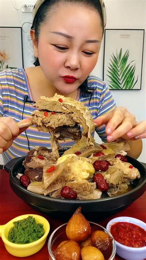 Food Asmr Yummy Eating Pig Stomach Pork Fat Belly Pork Skin