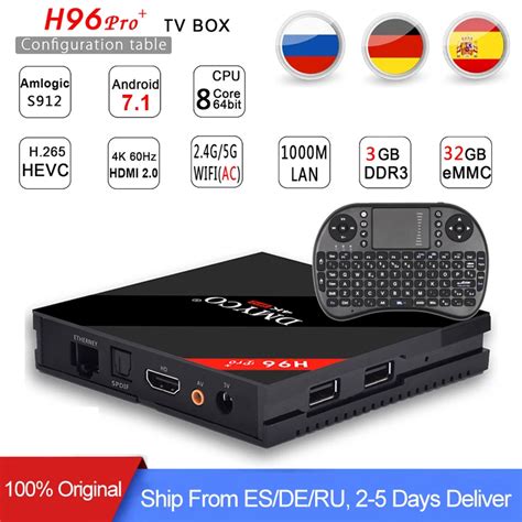 [Genuine] h96 pro plus 3g 32g Smart TV Box Android 7.1 Amlogic S912 ...