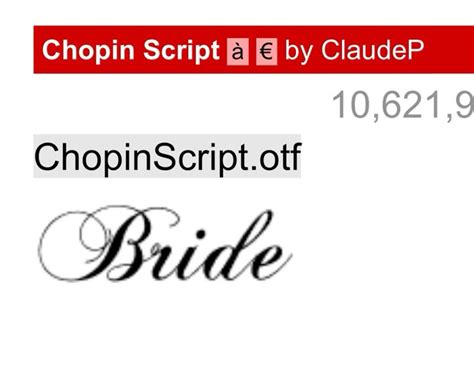 Chopin Script By Claudiap Dafont Vintage Style Corps Bride Font