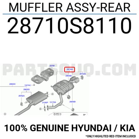 MUFFLER ASSY-REAR 28710S8110 | Hyundai / KIA Parts | PartSouq