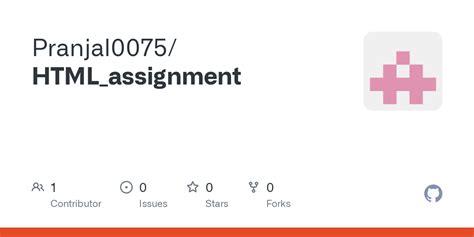 github pranjal0075 html assignment
