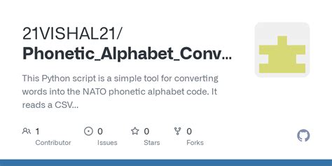 GitHub VISHAL Phonetic Alphabet Converter This Python Script Is A Simple Tool For