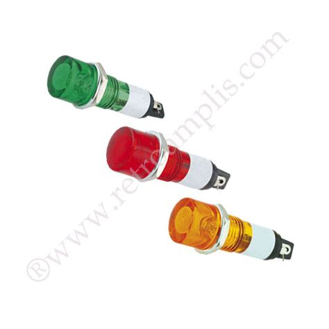 230vac Round Indicator Light Concave Lamp Various Colors Retroamplis