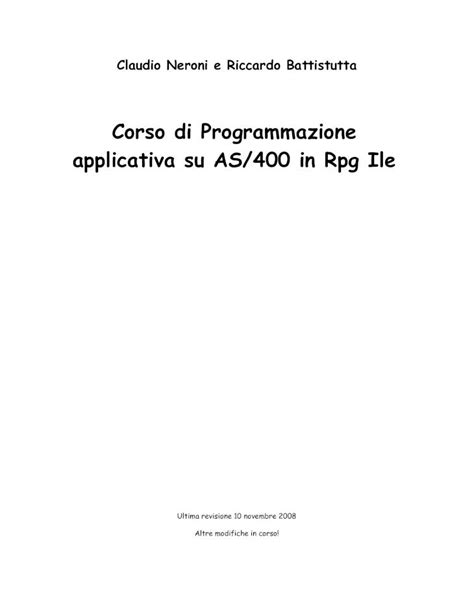 Pdf Rpg Programming With Ile Dokumentips