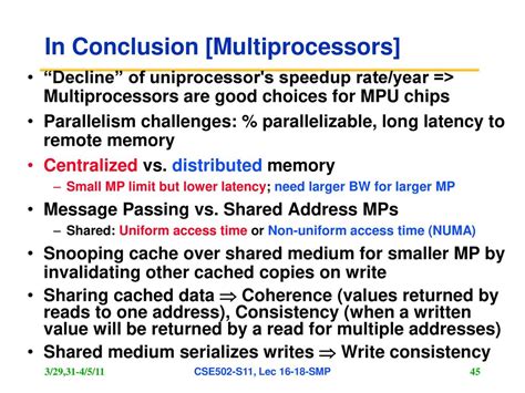CSE 502 Graduate Computer Architecture Lec – Symmetric MultiProcessing - ppt download