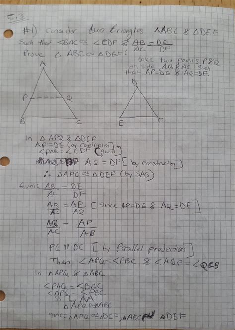 Solved Short Questions 1 In Triangles Apq And Def How Is It