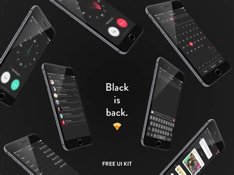 Sketch用ブラック UI キット UIキット Sketchリソースのダウンロード