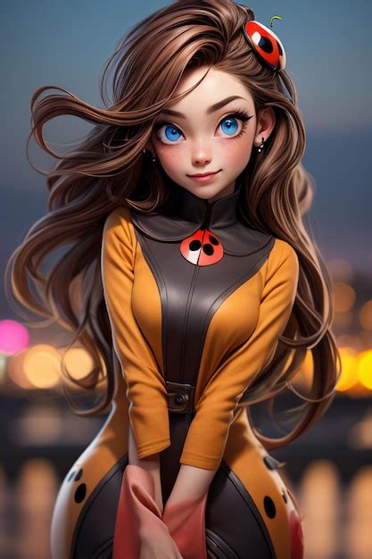 Estilo De Dibujos Animados Hermosa Mujer Joven Con Ropa De Colores