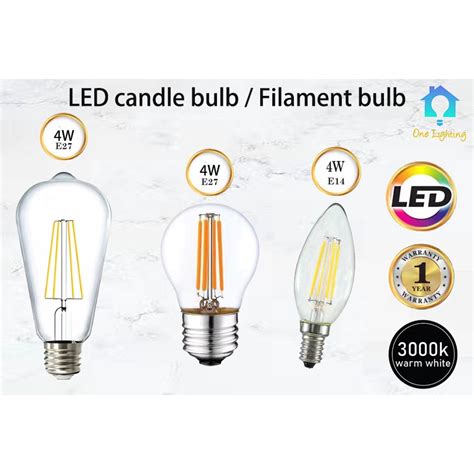 หลอดไฟ Led 4w E27 G45 St64 หลอดไฟ Led หลอดไฟ Led 4w เส้นใยวินเทจ E27
